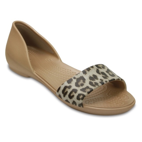 CROCS | Shoes | Crocs Lina Leopard Print Graphic Dorsay Female Flats ...